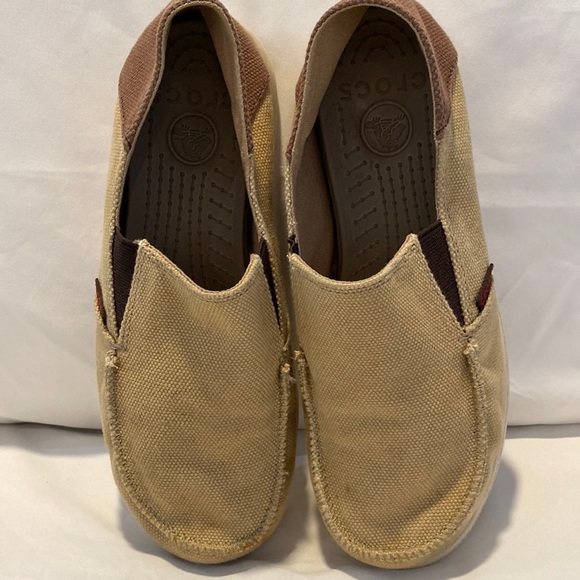 CROCS | Shoes | Crocs Santa Cruz Loafers Size J6 Brown Tan And Khaki ...